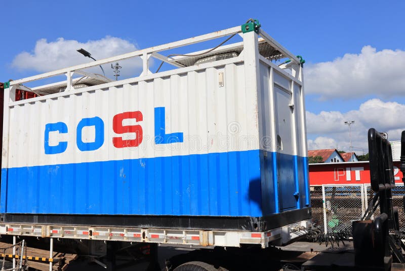 Bali, May 2022. Cargo Operation at Port Using Crane Editorial Stock ...