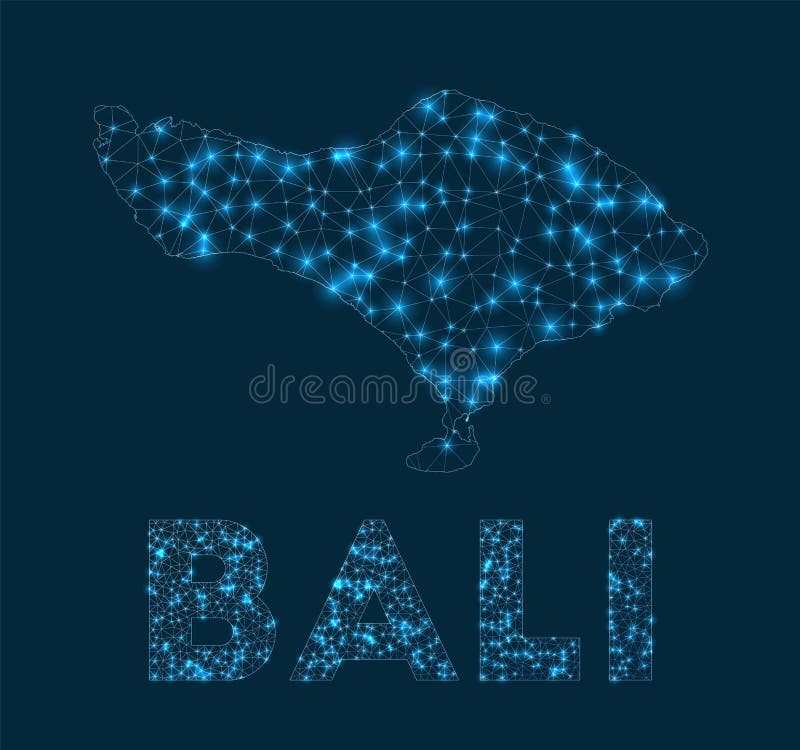 Network Map of Bali. Island Digital Connections. Stock Vector ...