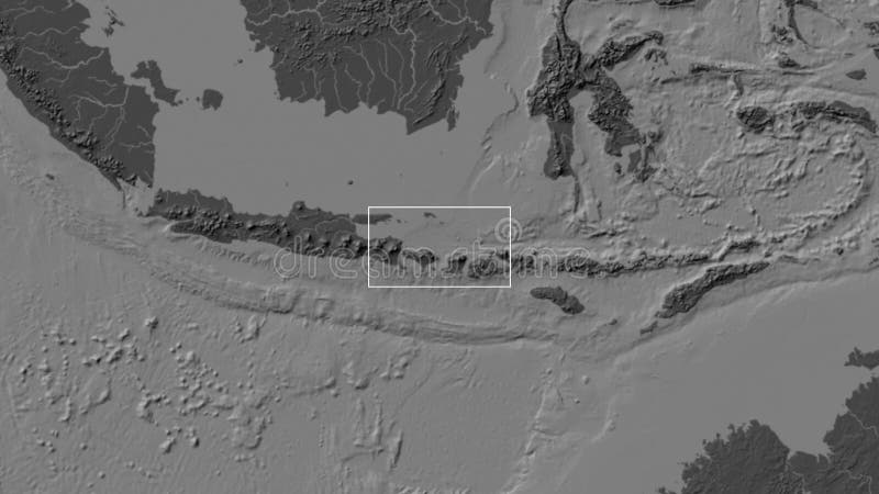 Bali Sea. Bilevel Map. Patterson Cylindrical. Close-up Stock Footage ...