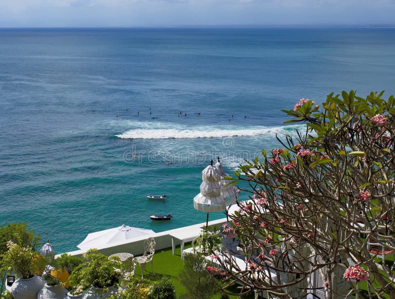 Bali sea stock image. Image of wave, beach, palms, sunset - 94259427