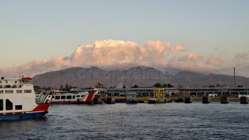 Bali Strait Ship Harbor is Very Beautiful Stock Image - Image of bali ...