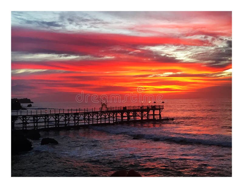 Bali Sunset stock image. Image of tropical, water, waves - 91828521