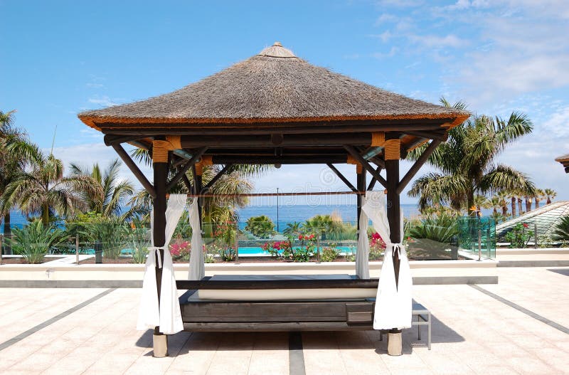 Bali Type Hut Near Beach and Swimming Pool Editorial Image - Image of ...