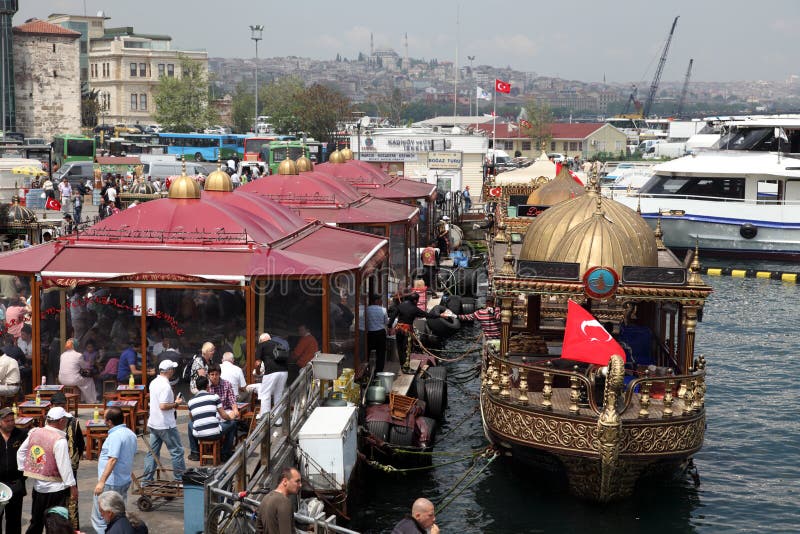 Balik Ekmek Boats in Istanbul Editorial Stock Image - Image of balik ...