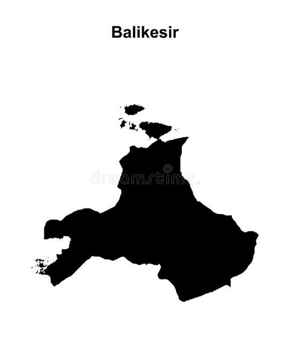 Balikesir outline map stock vector. Illustration of region - 360685558