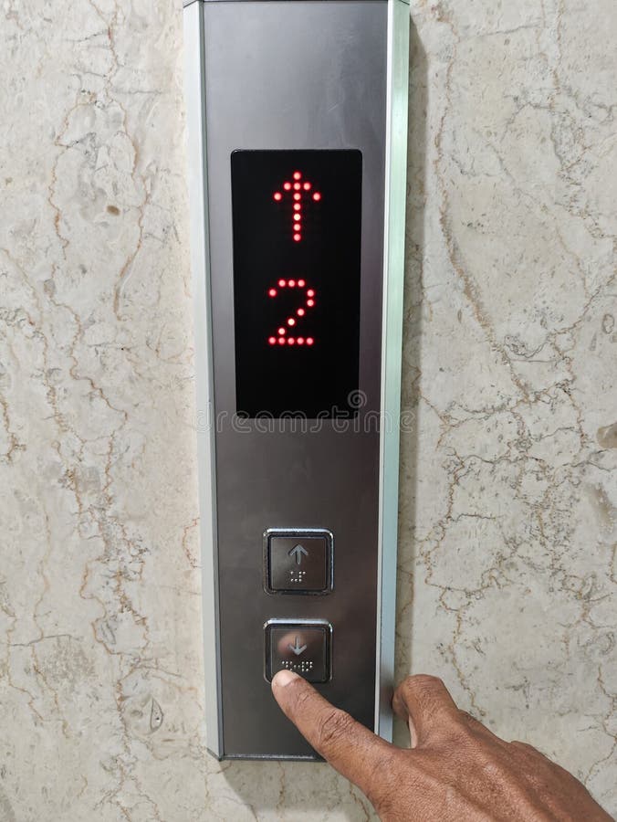 2024 Man Hand Press 2 Floor in Elevator. Editorial Image - Image of ...