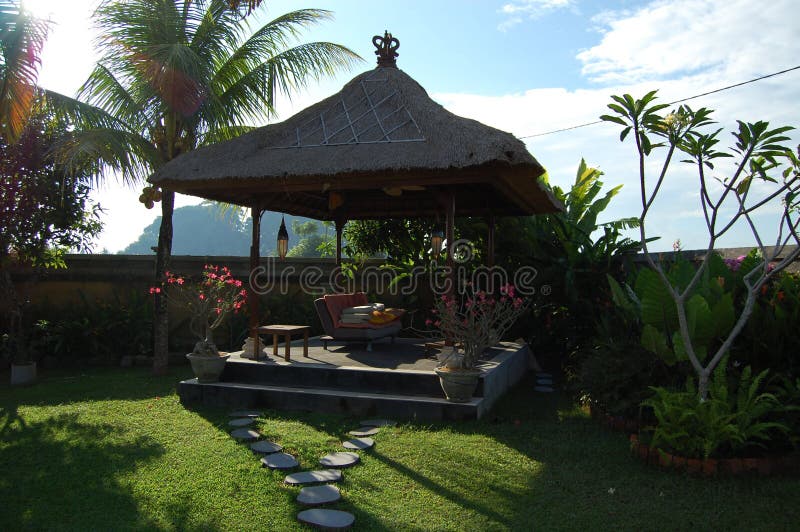 Balinese Bale Bengong stock photo. Image of cement, indonesia - 11112970