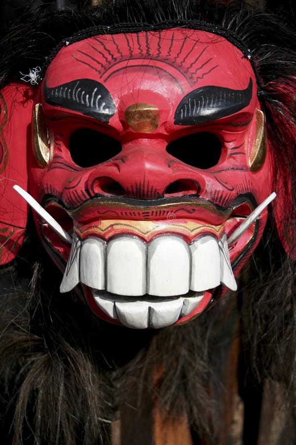 Balinese red demon mask stock image. Image of balinese - 5623655