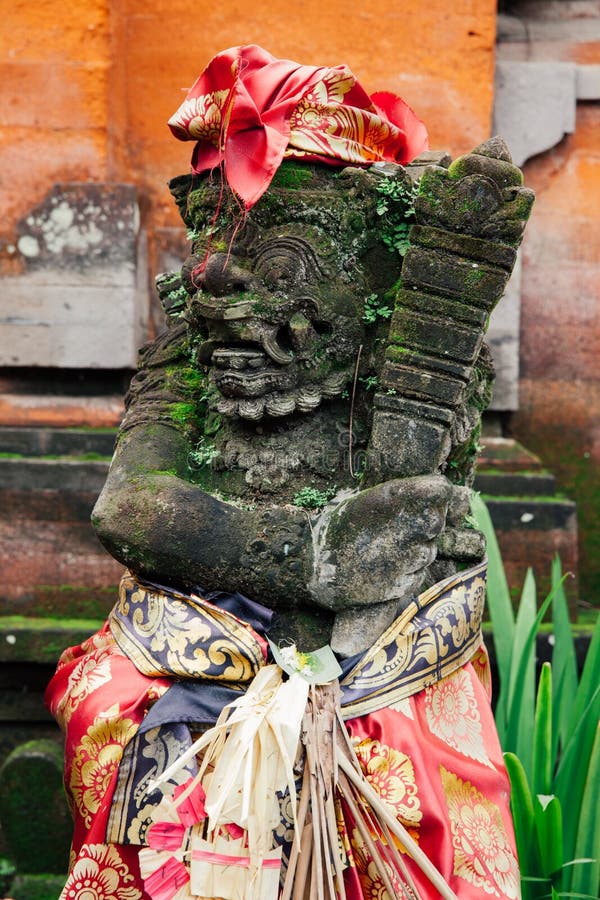 Balinese Statue in the Temple, Ubud, Bali Stock Photo - Image of ...