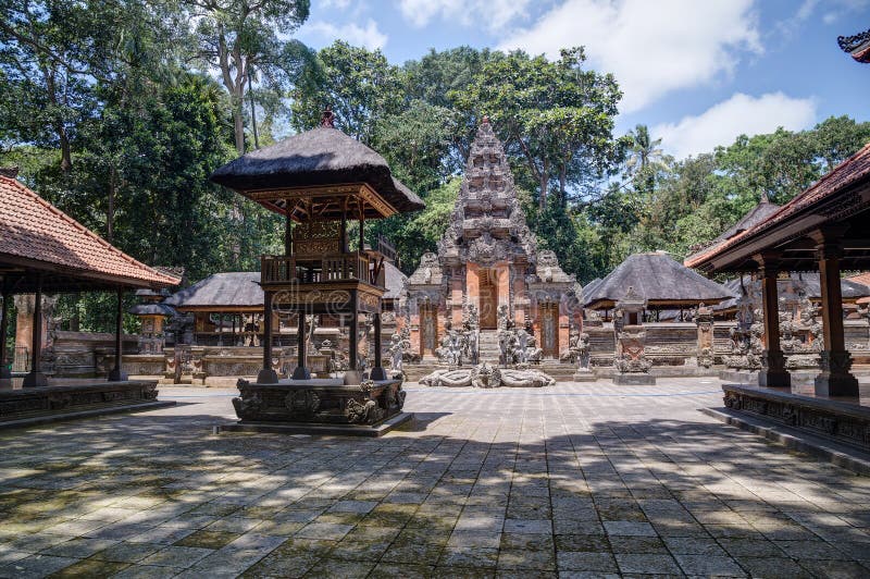 Balinese Temple in Ubud Sacred Monkey Forest on Bali Stock Image ...