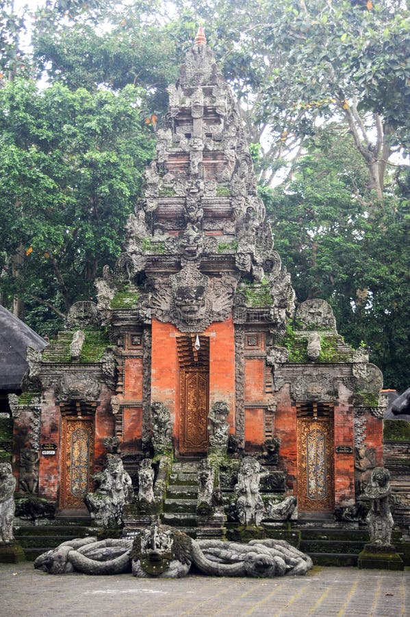Balinese Temple in Ubud Sacred Monkey Forest on Bali Stock Image ...