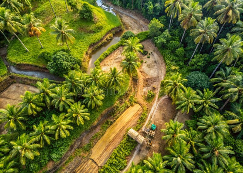 Balis Rural Transformation Aerial Perspective of Land Clearing and Road ...