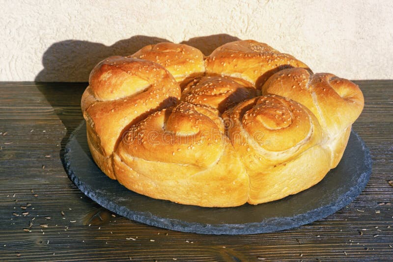 Balkan Cuisine. Pogaca ( Pogacha ), Traditional Balkan Bread Stock ...