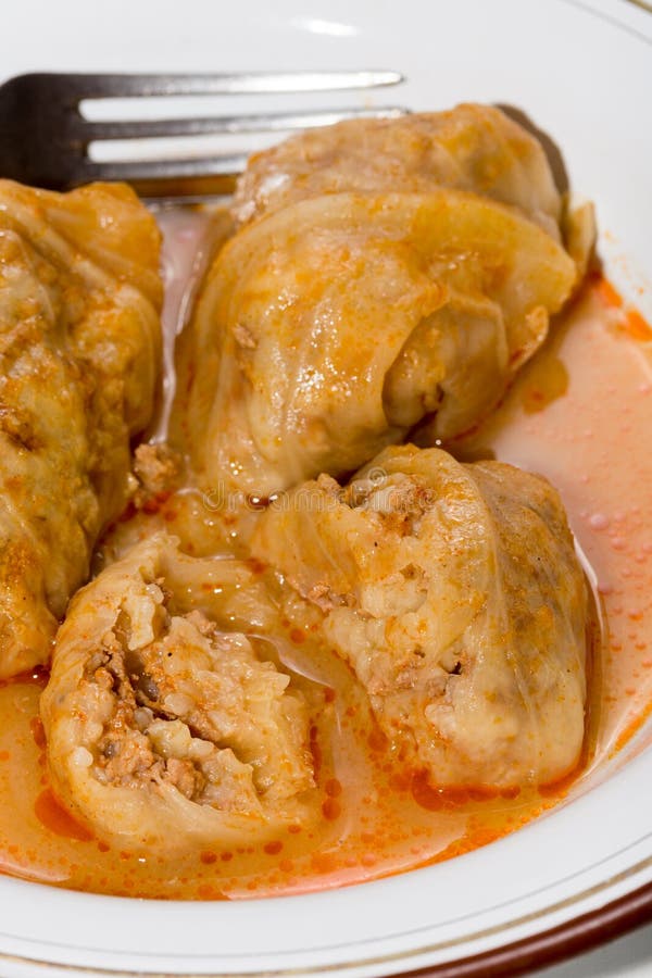 Balkan Sarma Meal Served on the Plate Stock Photo - Image of cooking ...