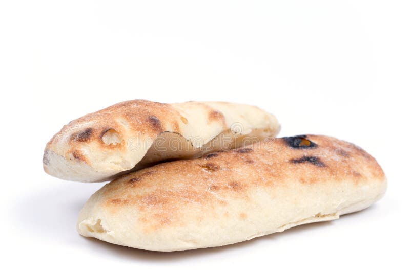 Balkan Somun Bread Isolated Over White Stock Photo - Image of arabian ...