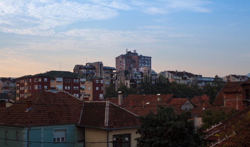 Balkan Town in the Evening stock image. Image of late - 77389893