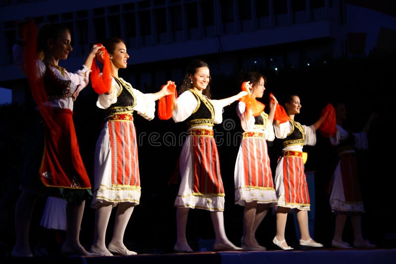 Balkans folk dance editorial photography. Image of woman - 29231477