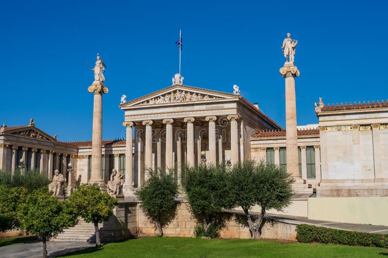 Grecian Columns at Athens University Stock Image - Image of ...