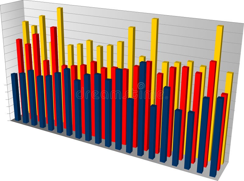 Balkendiagramm 3d stock abbildung. Illustration von grow - 96037