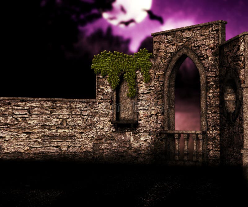 Balkon im Schloss nachts stock abbildung. Illustration von wolke - 38775875