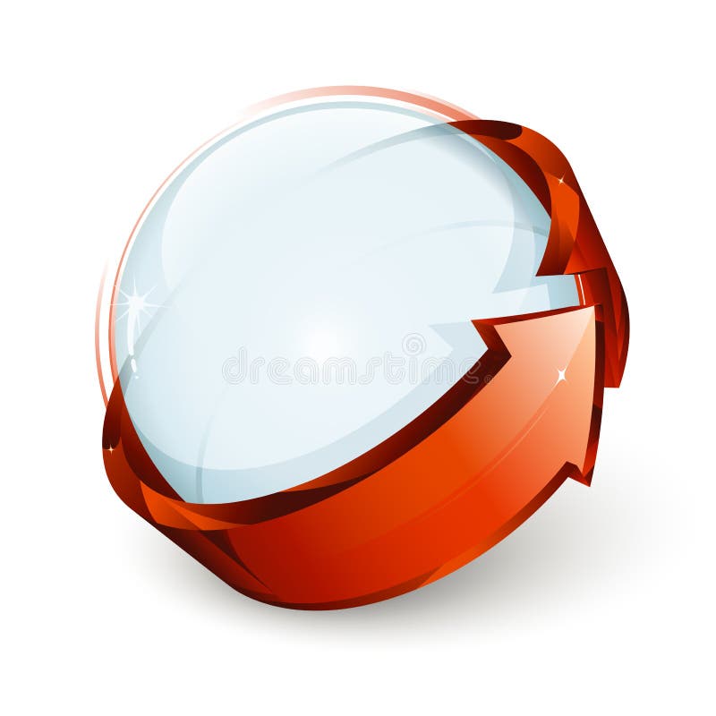 Ball and arrow icon stock vector. Illustration of three - 16684100