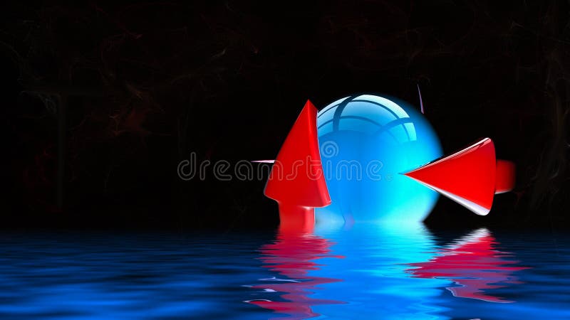 Ball with Arrows in 3D Illustration Stock Illustration - Illustration ...