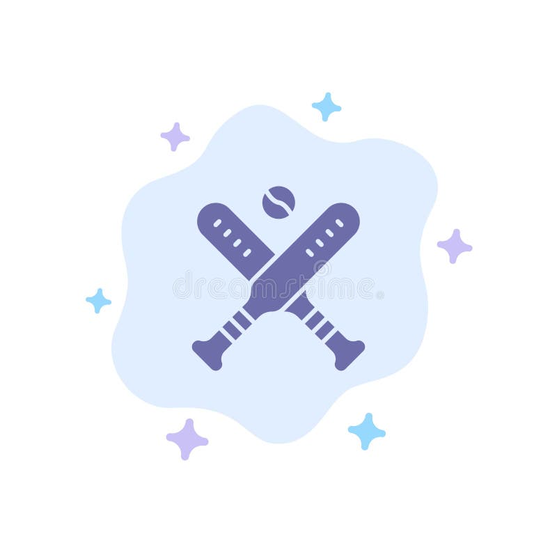 Ball, Baseball, Bat, Bats Blue Icon on Abstract Cloud Background Stock ...