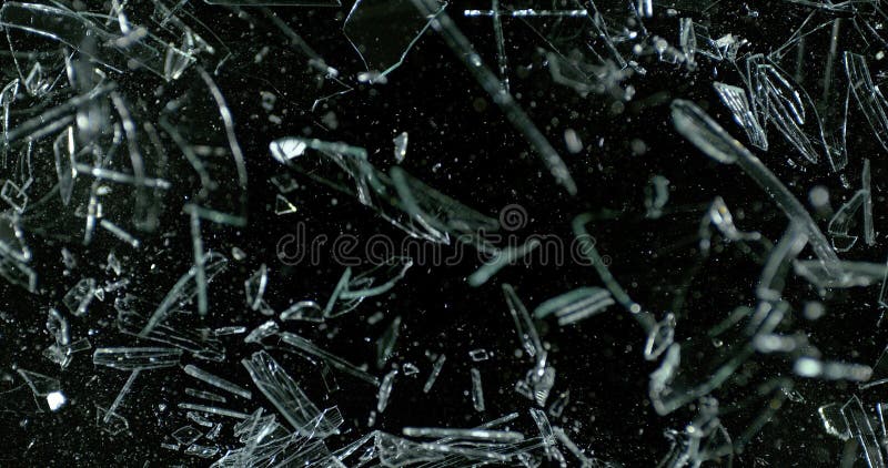 Ball of Baseball Breaking Pane of Glass Against Black Background Stock ...