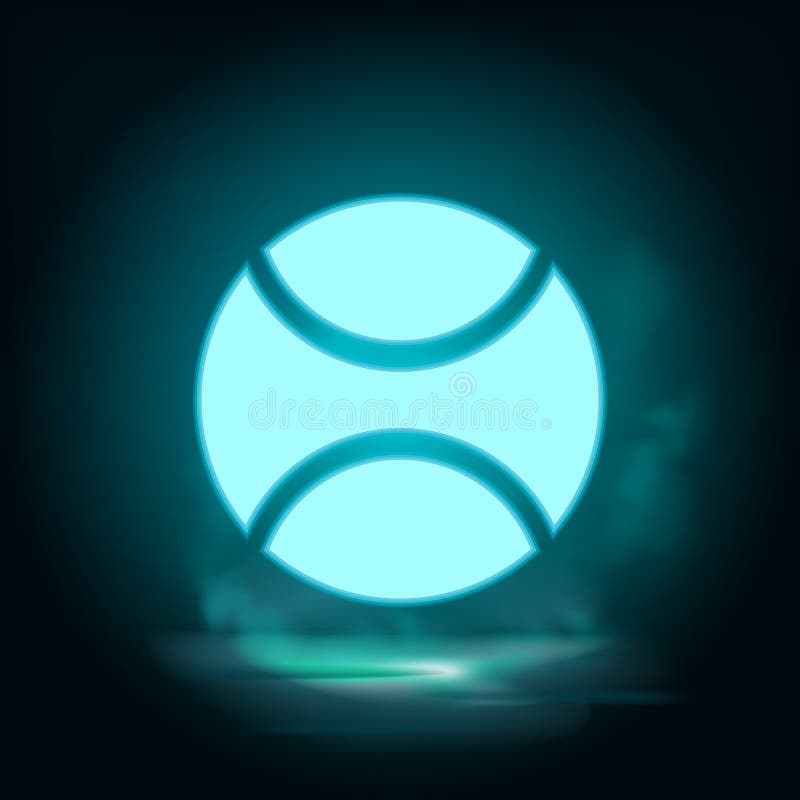 Ball, Baseball Neon Icon - Vector. Blue Neon Illustration. Ball ...