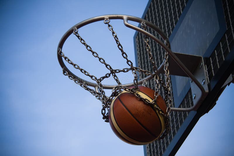 Ball in the basket stock image. Image of court, shoot - 6198673
