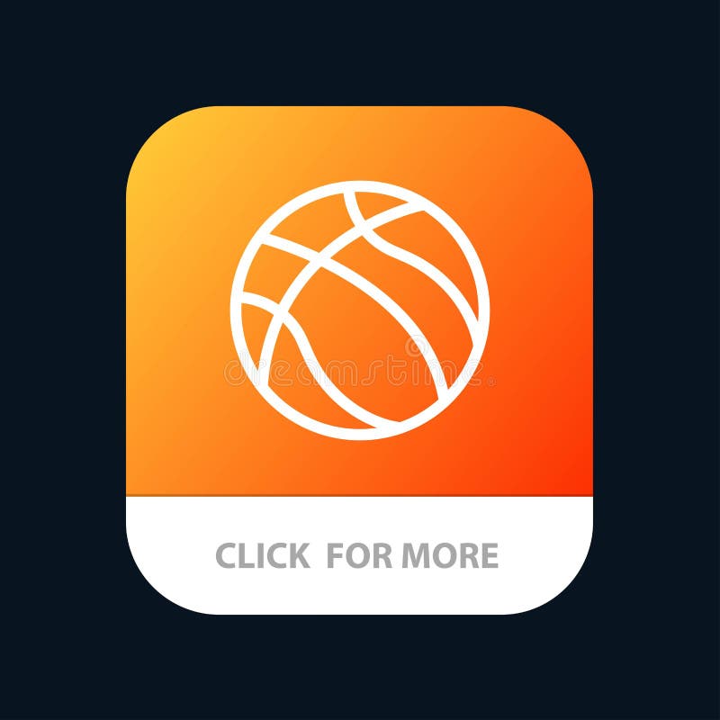 Ball, Basketball, Nba, Sport Mobile App Button. Android and IOS Line ...