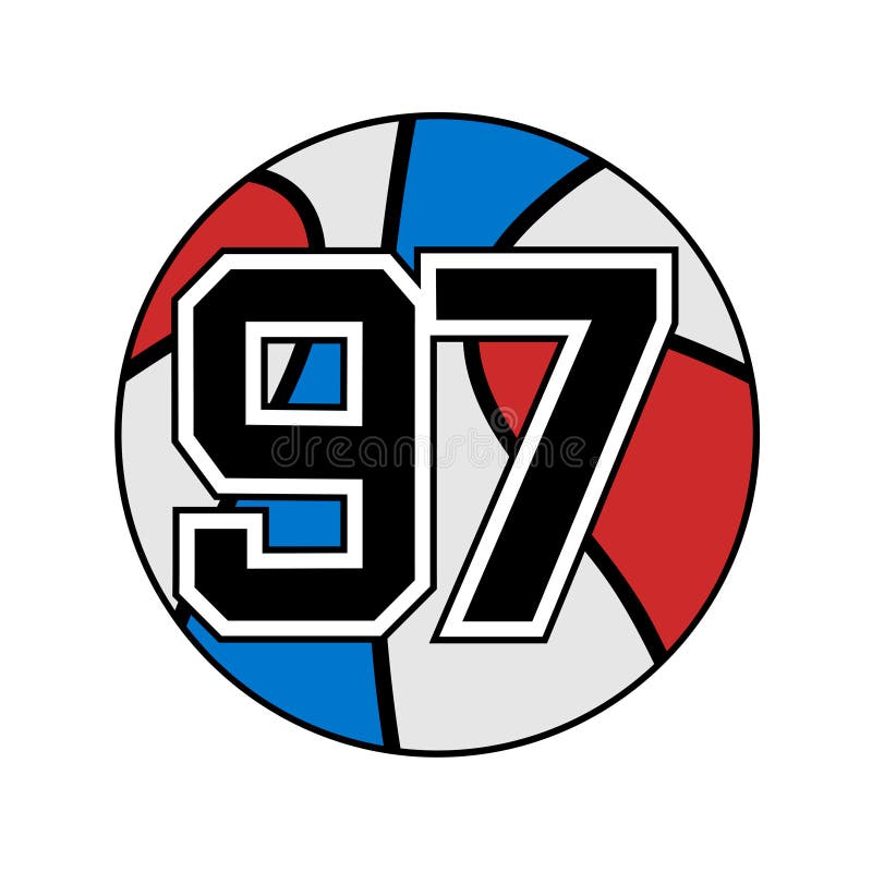 Ball of Basketball with the Number 97 Stock Vector - Illustration of ...