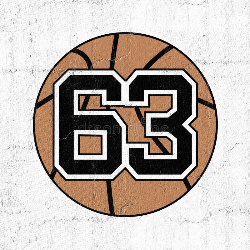 Ball of Basketball Symbol with Number 63 Stock Illustration ...