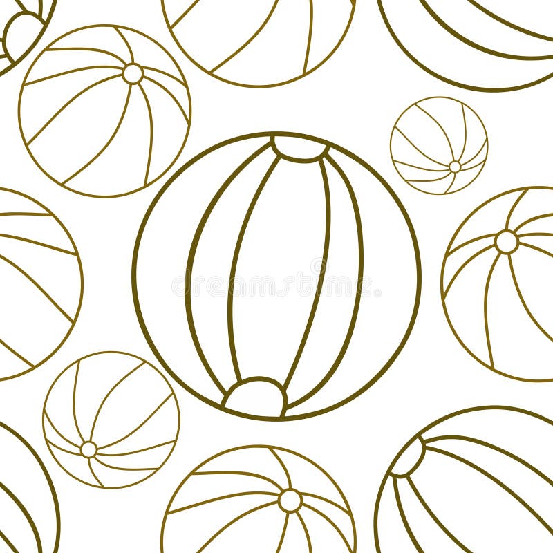 Ball Beach Pattern Seamless Design Template Vector Stock Vector ...