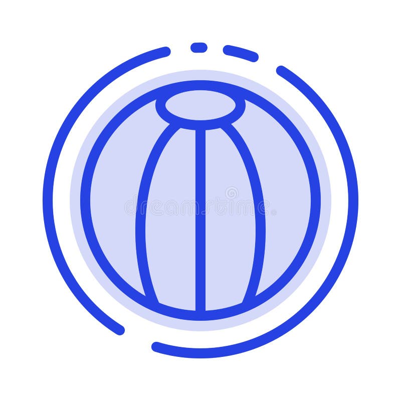 Ball, Beach, Beach Ball, Toy Blue Dotted Line Line Icon Stock Vector ...
