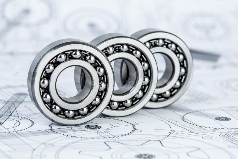 Ball Bearings on Technical Drawing Stock Photo - Image of built ...