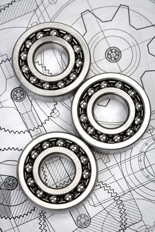 Ball Bearings on Technical Drawing Stock Image - Image of layout, built ...
