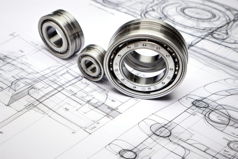 Ball Bearings on White Technical Drawing Stock Illustration ...