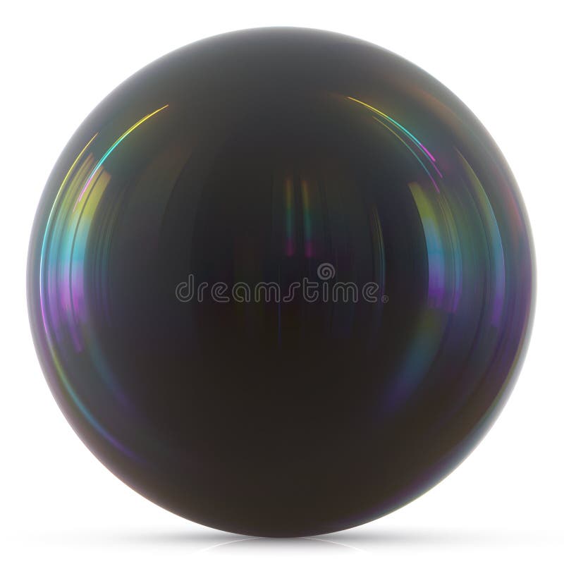 Ball Black Sphere Round Button Basic Circle Geometric Shape Stock ...