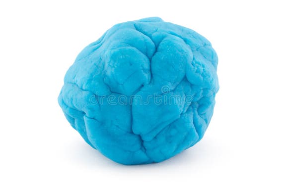Ball of Blue Play Dough on White Stock Image - Image of soft, mold ...