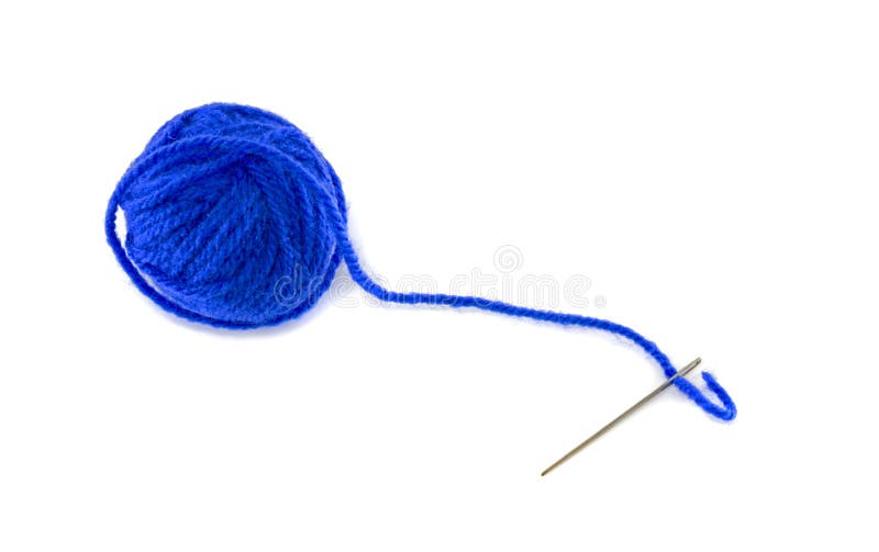 Ball of blue wool stock image. Image of knitting, domestic - 27536929