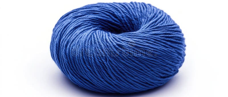 A Ball of Blue Yarn on a White Background. Stock Illustration ...