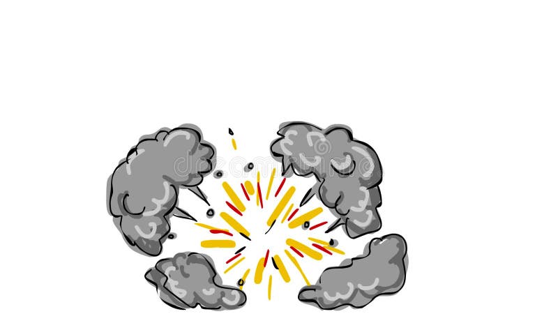 Black Ball Bomb Thrown Exploding Drawing 2D Animation Stock Footage ...