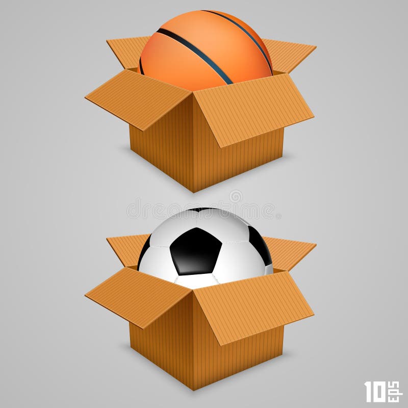 The ball in the box stock vector. Illustration of mail - 50127598