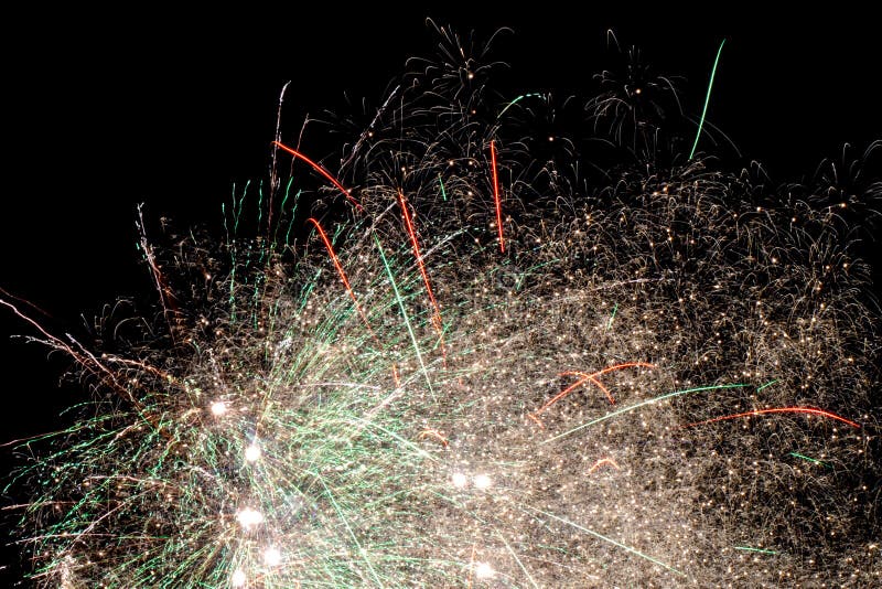 Ball of Bright Multi-colored Fireworks Stock Photo - Image of exploding ...