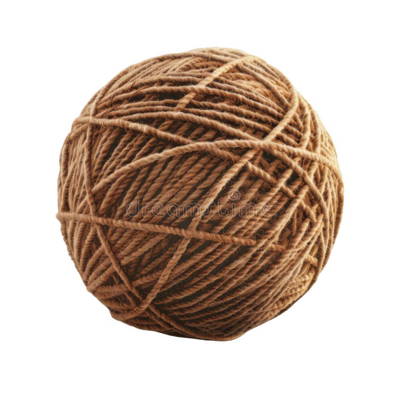 A Ball of Brown Yarn with a Fuzzy Texture Stock Image - Illustration of ...