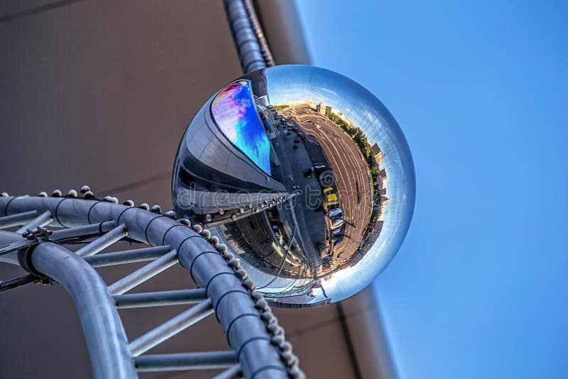 A Ball on a Building Facade. Stock Photo - Image of beautiful, mirror ...