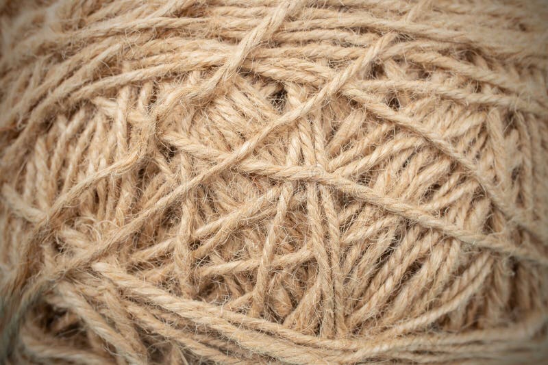Ball or Bundle of Jute Thread Close Up Soft Focus Texture, Abstract ...