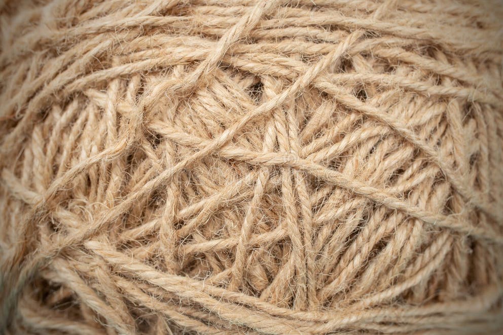 Ball or Bundle of Jute Thread Close Up Soft Focus Texture, Abstract ...