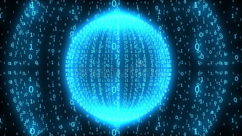 The Ball in the Center of the Signs of a Digital Binary Code from Which ...